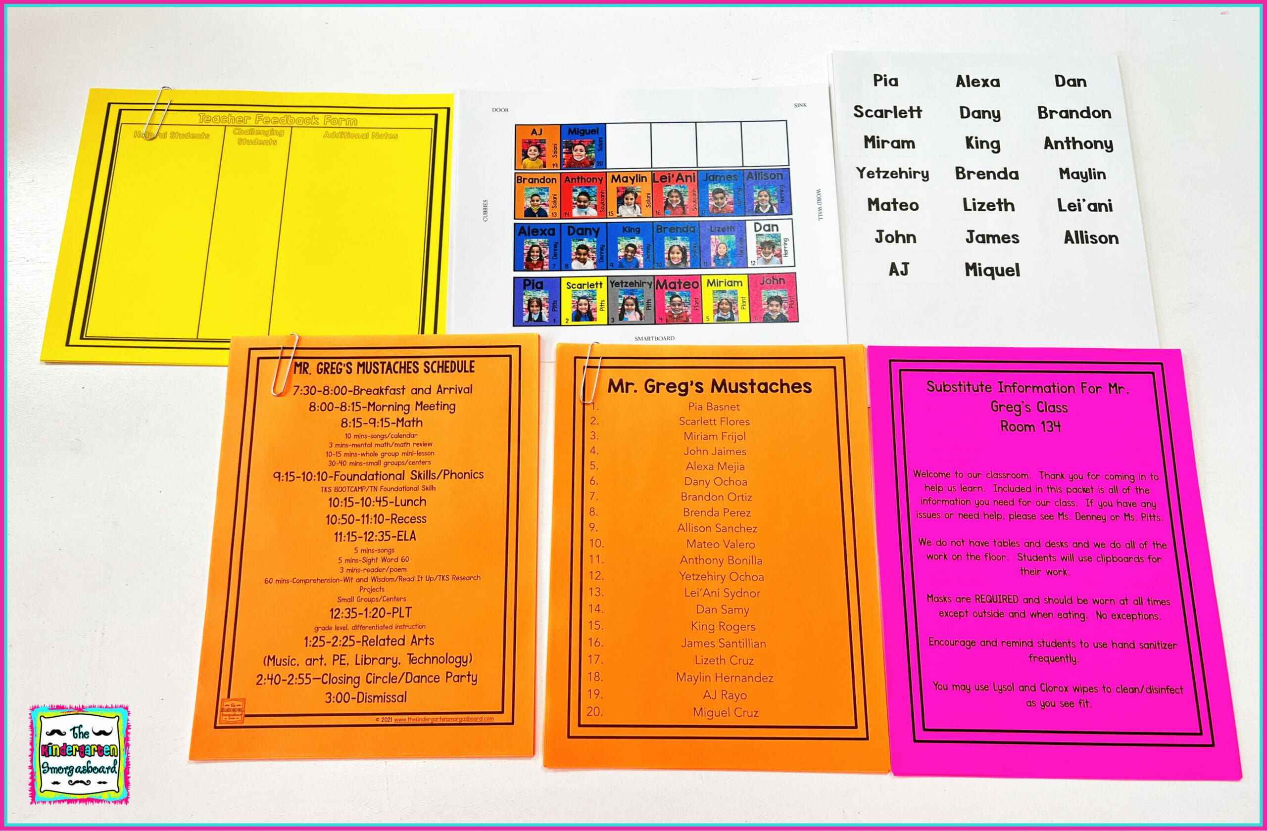 Substitute teacher information The Kindergarten Smorgasboard