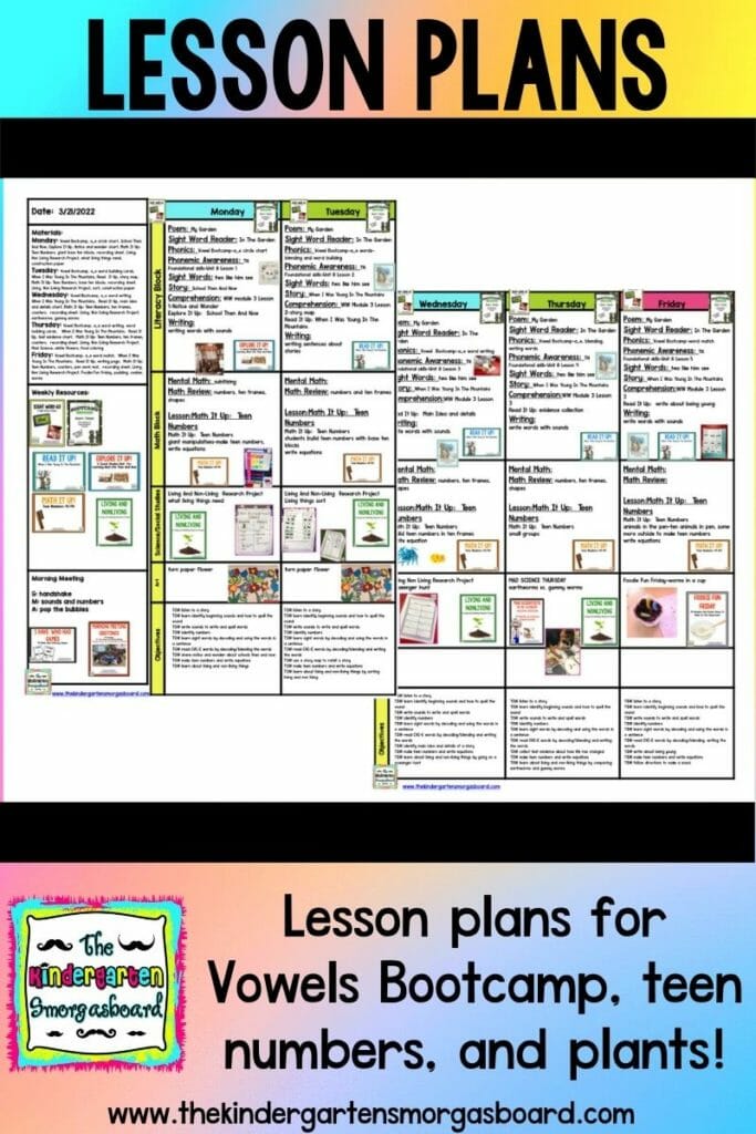 Schedulin Sunday: Plants, Vowels And Teen Numbers – The Kindergarten ...