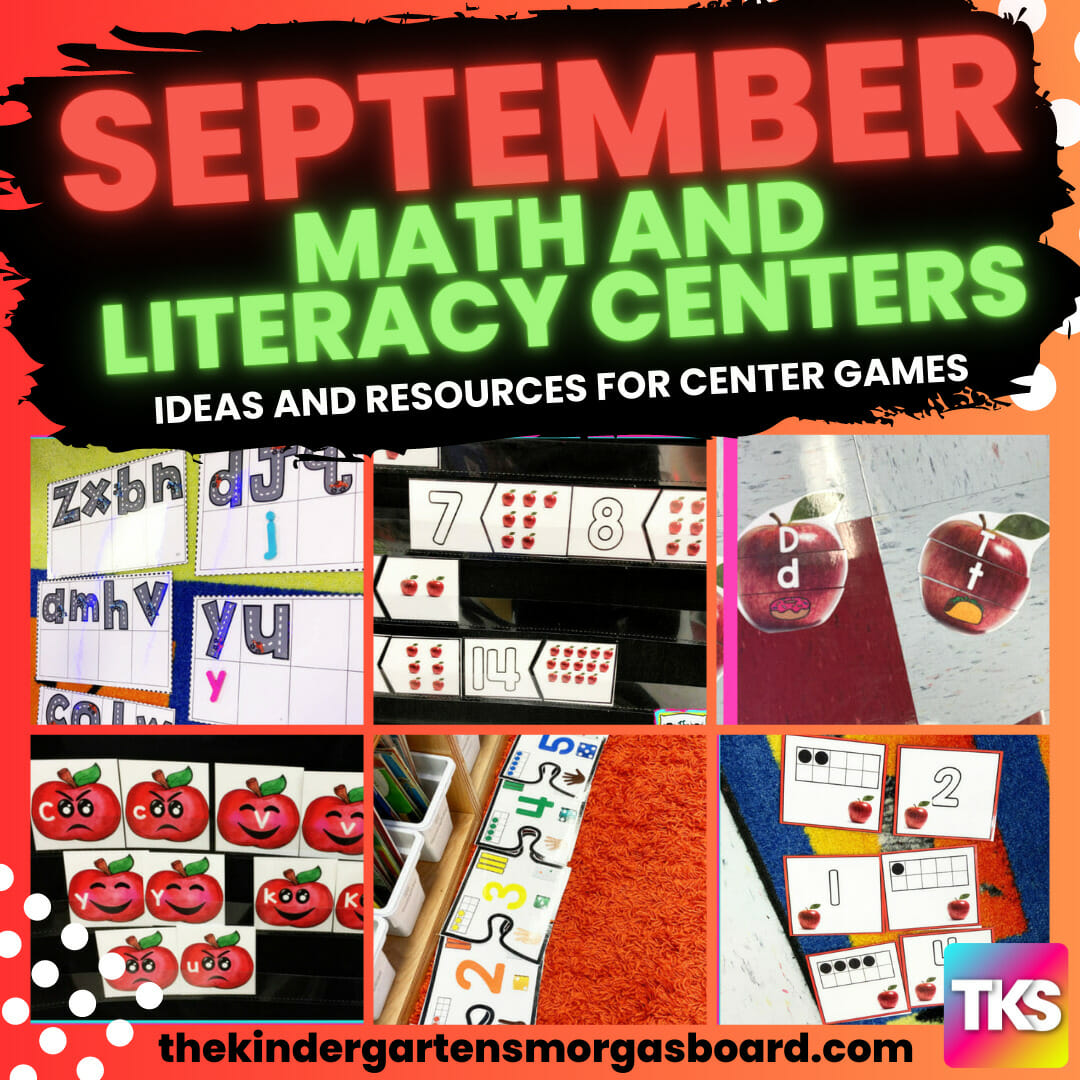 September Math And Literacy Center Activities | The Kindergarten ...