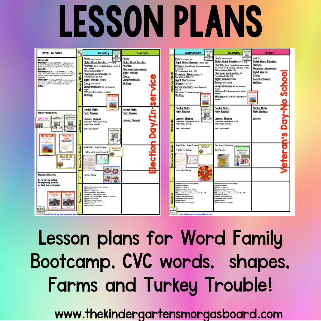 Schedulin Sunday: Farms, Phonics, Turkey Trouble – The Kindergarten ...