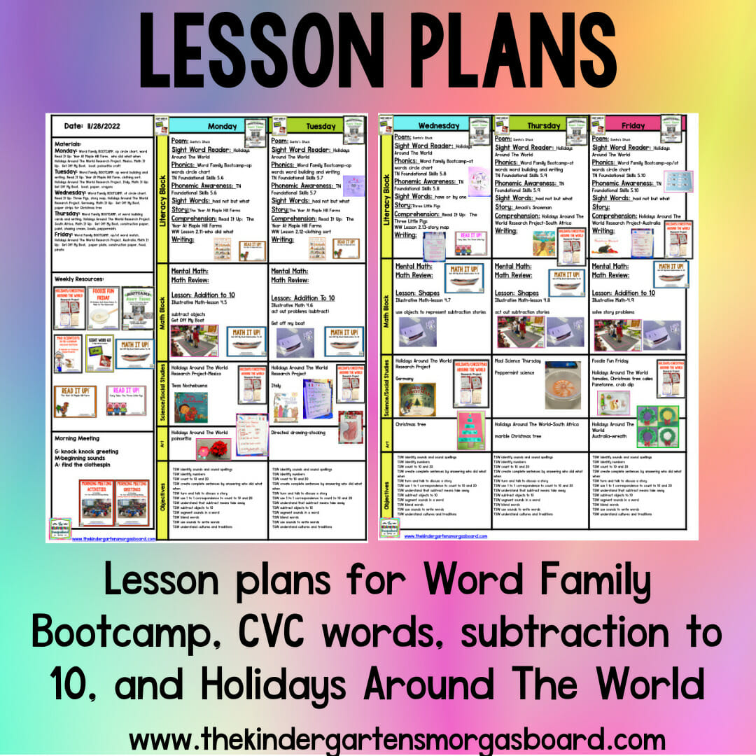 Schedulin Sunday: Holidays Around The World, Subtraction, And CVC Words ...