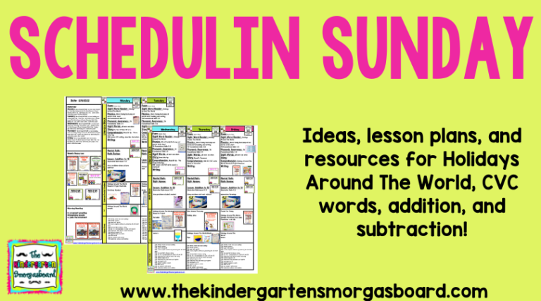 Schedulin Sunday: Addition And Subtraction To 10, CVC Words, And ...