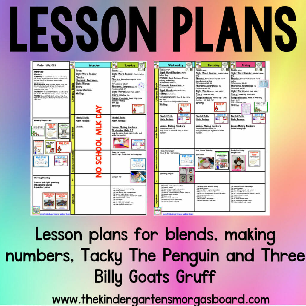 Schedulin Sunday: Tacky The Penguin, Making Numbers And Blends Bootcamp ...