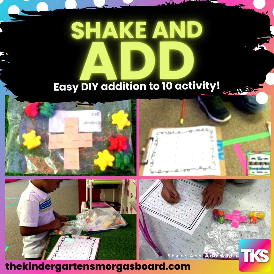 Shake And Add Math Center | The Kindergarten Smorgasboard