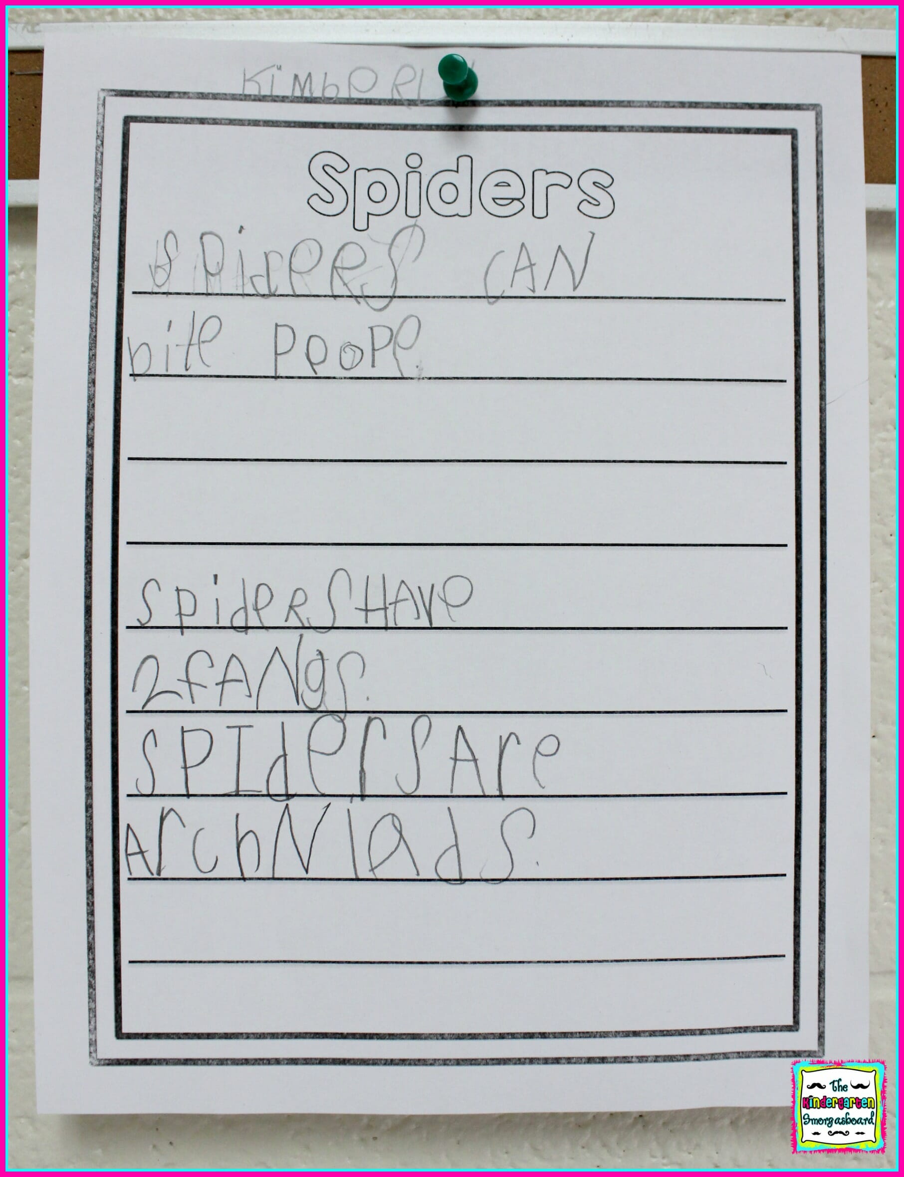 spider-writing – The Kindergarten Smorgasboard